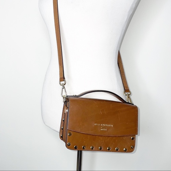 Nannini | Bags | Nannini Brown Leather Studded Bag Purse Crossbody ...